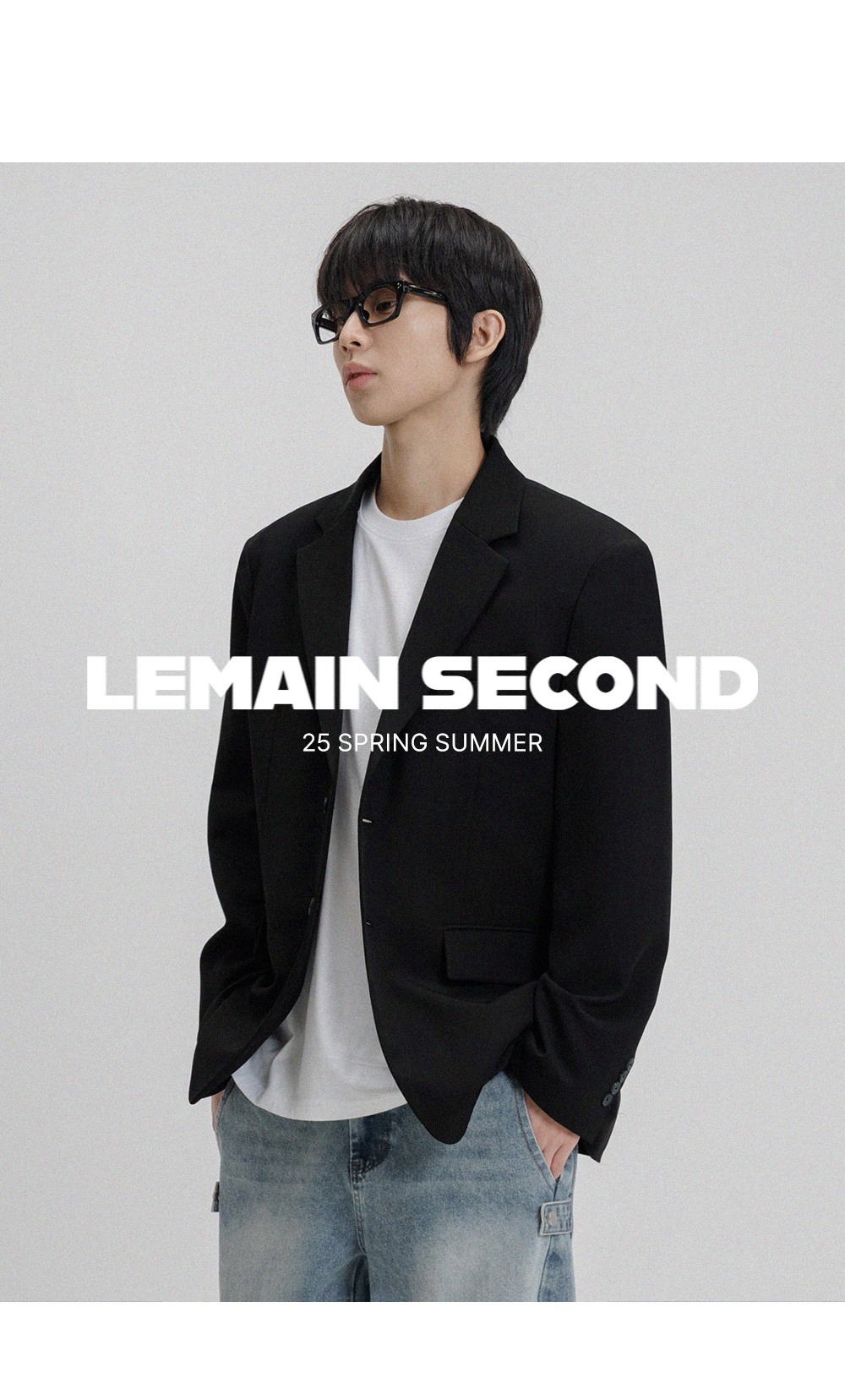MUSINSA | LEMAIN SECOND Minimal overfit two-way jacket [black]