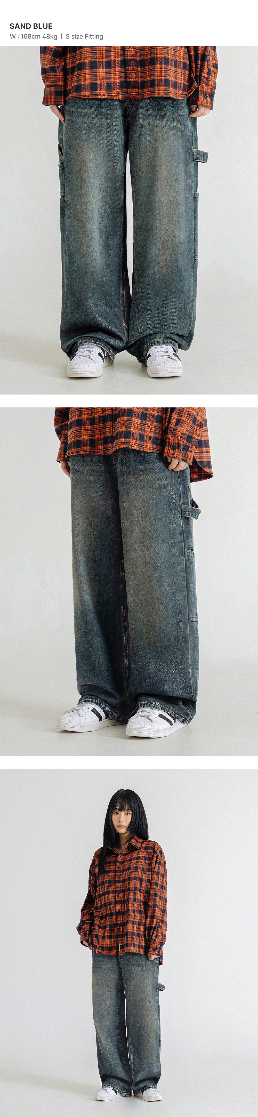 MUSINSA | LEMAIN SECOND Vintage Cat Washing Wide Carpenter Denim ...